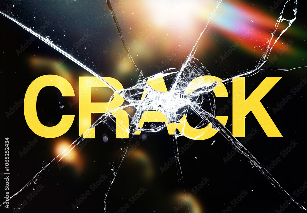 Broken Glass Text Effect Mockup With Generative AI Stock Template ...