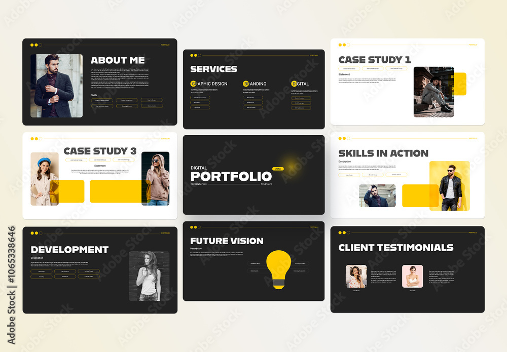 Digital Portfolio Presentation Layout Stock Template | Adobe Stock