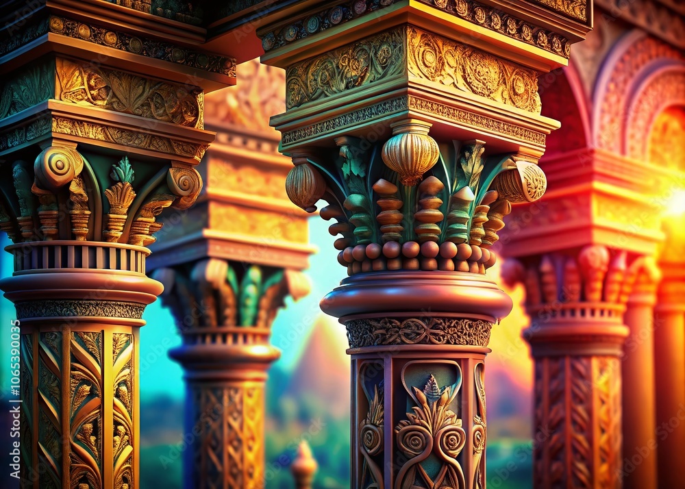 Detailed 3D Column Structure with Copy Space for Design Concepts ...