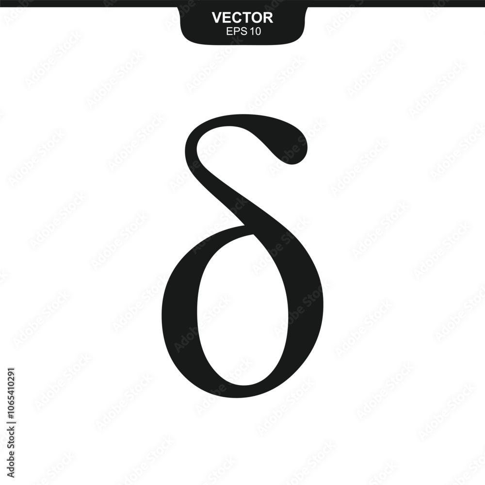 Delta lowercase symbol, third letter of the Greek alphabet, value of ...