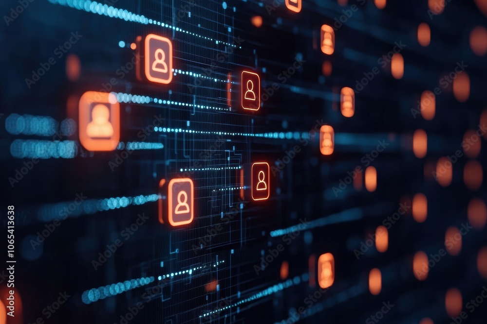 Explore the dynamic human resource network featuring floating profile ...