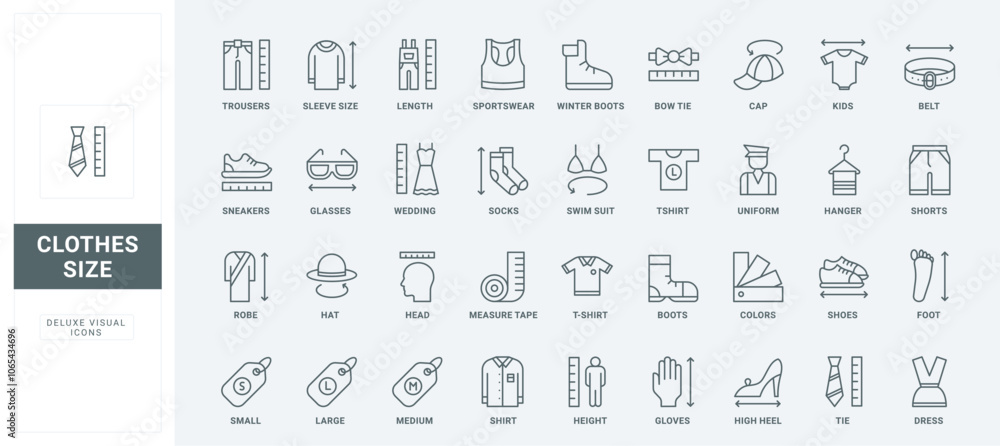 Fashion clothing and charts thin black outline symbols vector ...