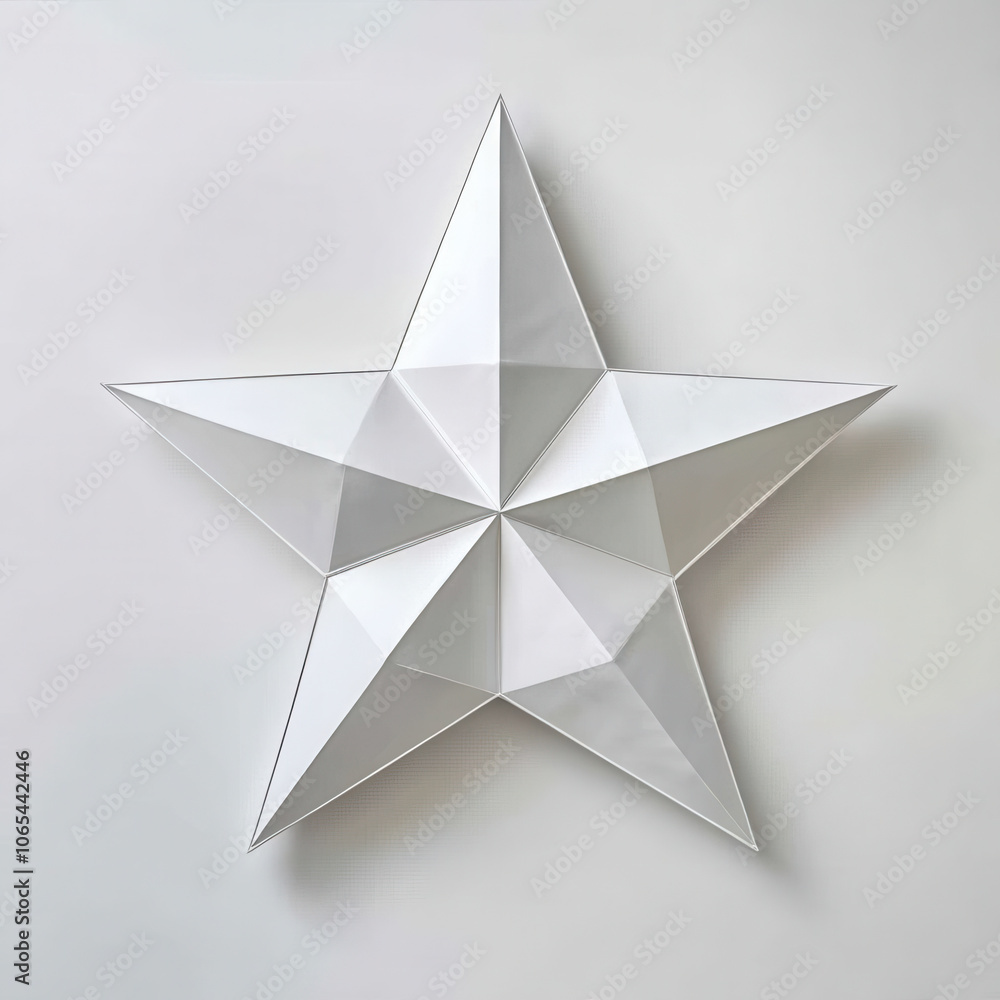 clean, simple five point star design in white, featuring sharp angles ...
