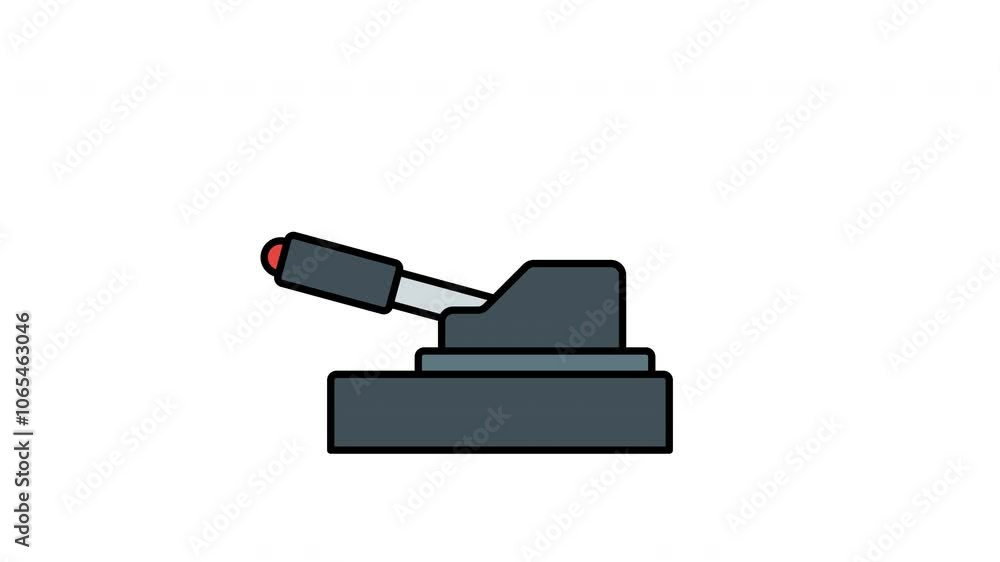 Car handbrake animation on gray base, a versatile industrial component ...