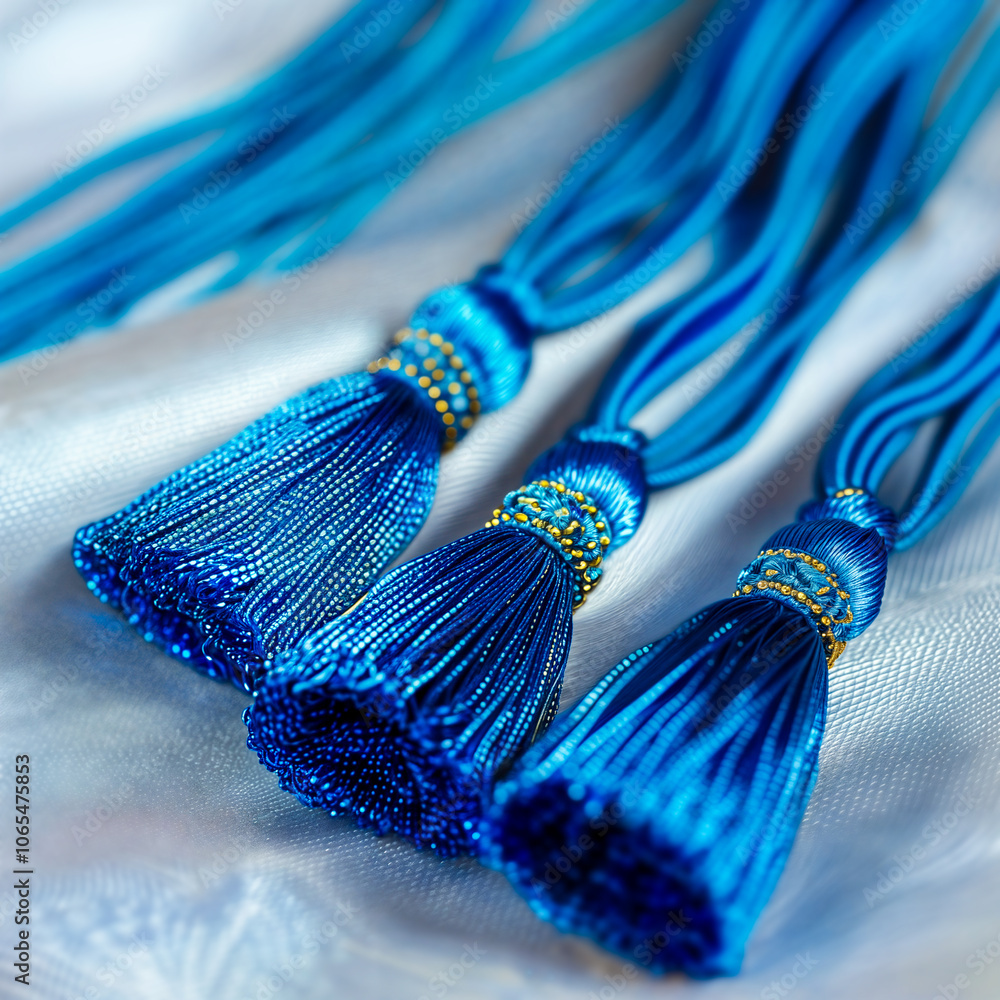 Photo Blue tassels worn by the Israelite high priest in the Old ...