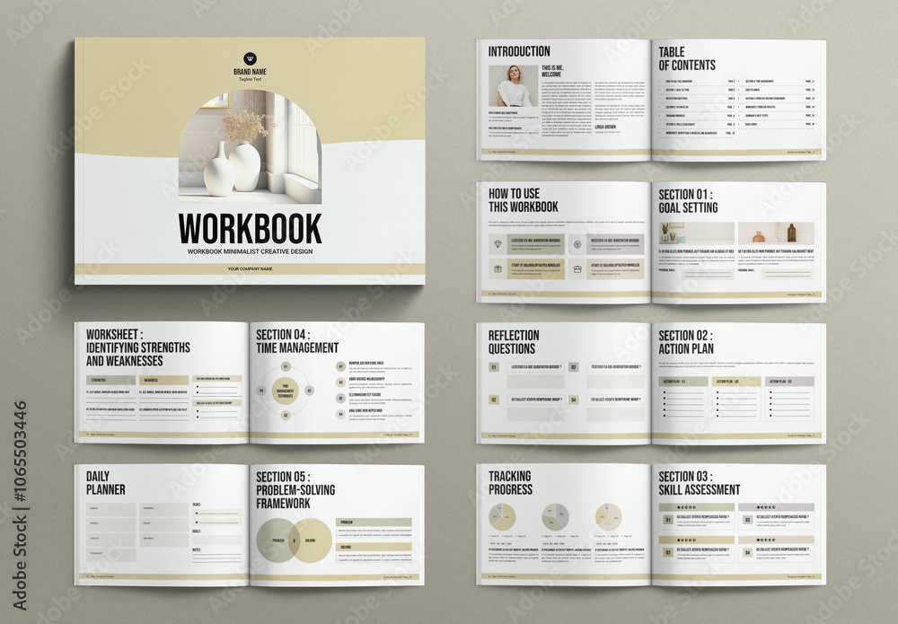 Workbook Template Design Layout Landscape Stock Template | Adobe Stock