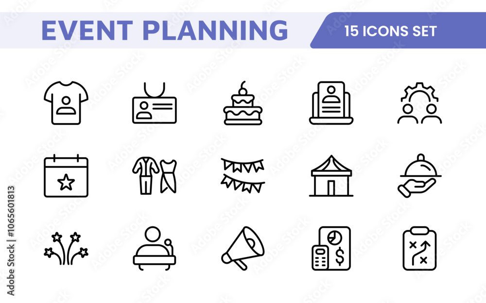 Event Planning Icon Set. Stylish and functional icons for organizers ...