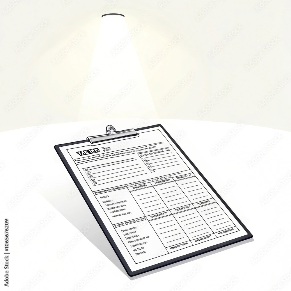 Isolated income tax return form on a plain white background, simple ...