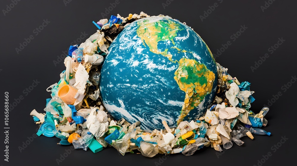 Plastic Pollution Impact : plastic pollution. A cracked Earth globe ...