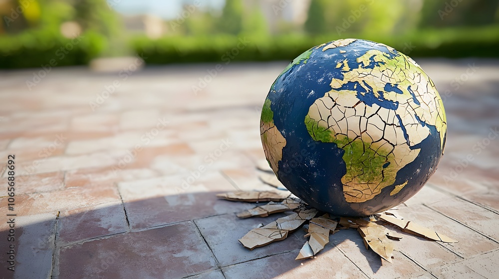 Plastic Pollution Impact : plastic pollution. A cracked Earth globe ...