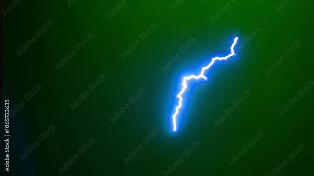 Electric Lightning Bolt Green Screen: A dynamic and powerful lightning ...