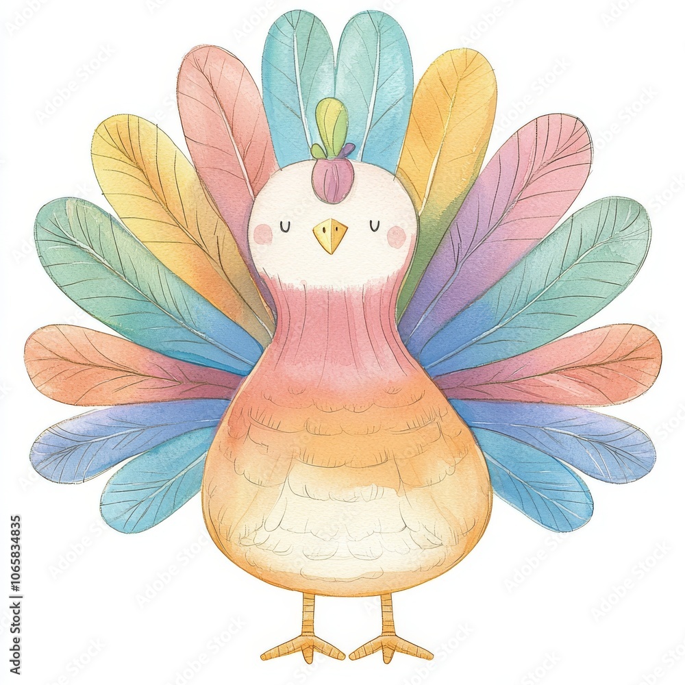 Isolated on white background, this watercolor clipart depicts a Rainbow ...