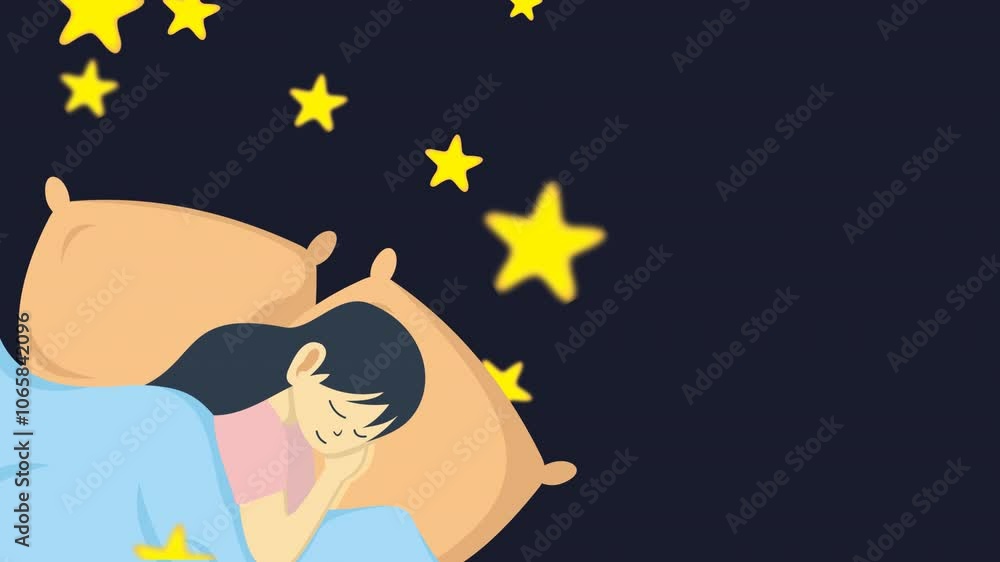 Illustration of Girl Sleeping with Stars, Alpha Channel Setting ...