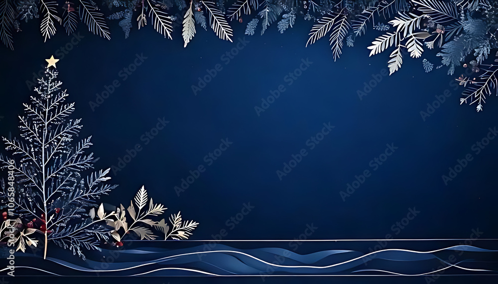 classic navy blue christmas backdrop creates minimalist look generative ...