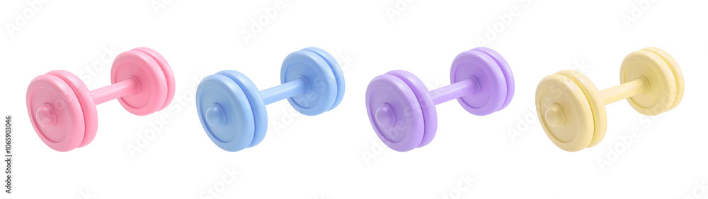 3D pastel dumbbells weights 3d fitness icons cute 3d gym equipment ...