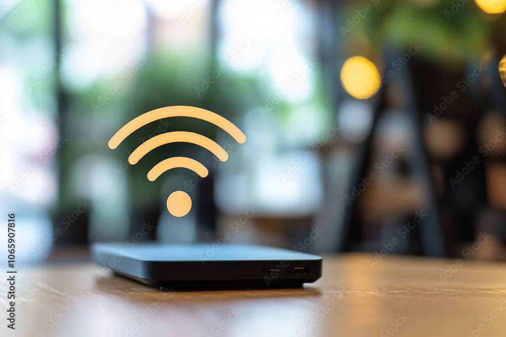 Modern Wireless Internet Connection Symbol: High-Speed Connectivity ...