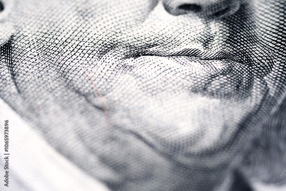 Macro photograph showing a close-up with soft focus of Benjamin ...