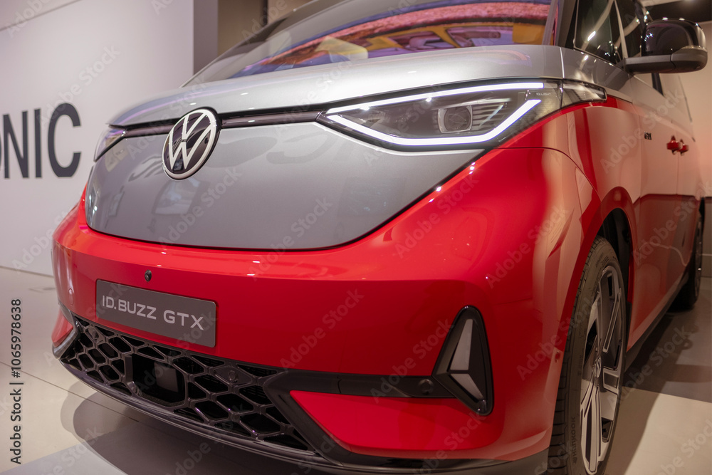classic red electric bus Volkswagen ID Buzz, Old-school cool meets new ...