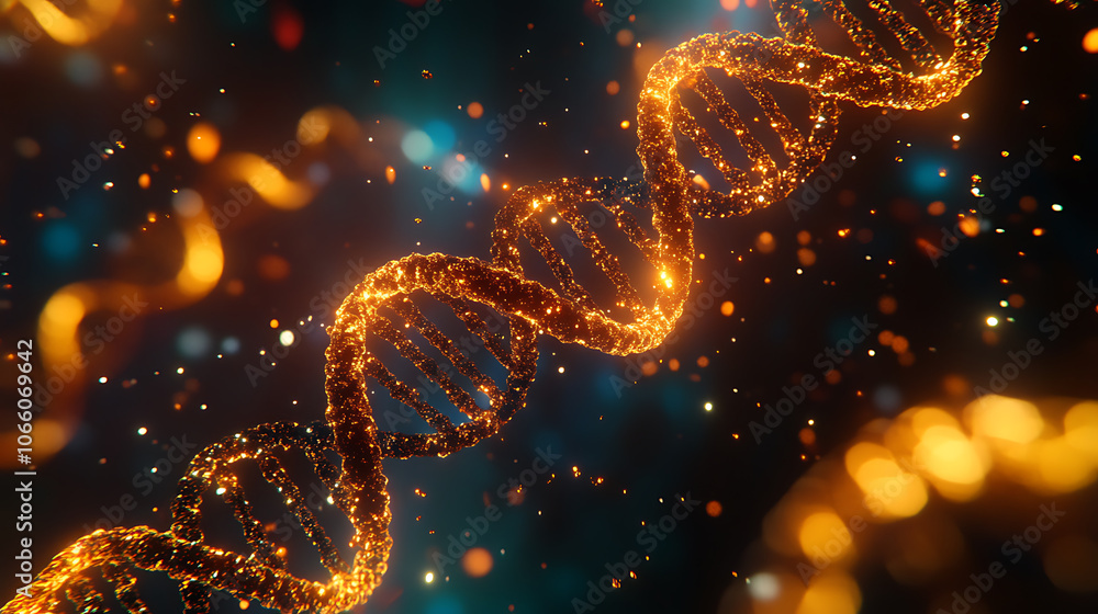 Abstract visualization of dna sequences and genetic data, representing ...