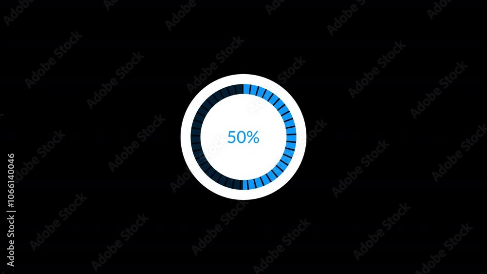 Abstract loading circular bar on black background, minimalist loading ...