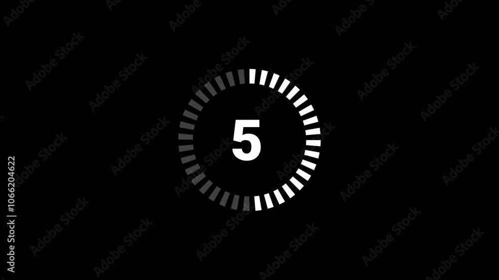 Circle countdown timer ten seconds animation from 10 to 0 seconds on ...