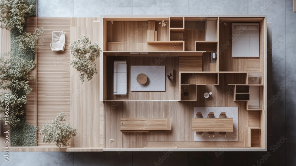 2410_034.overhead view luxury apartment model, contemporary interior ...