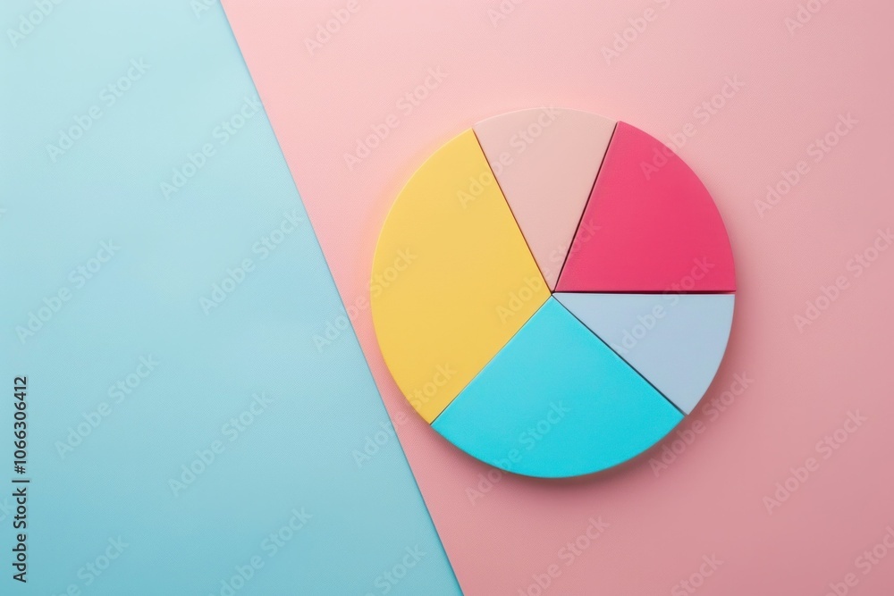 pie chart, data visualization, colorful segments, pastel colors ...