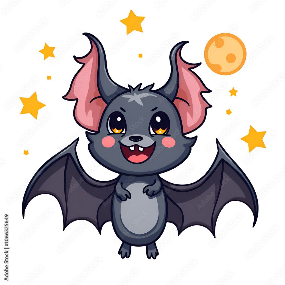 Embrace the night with a smile a playful bat spreading happiness under ...