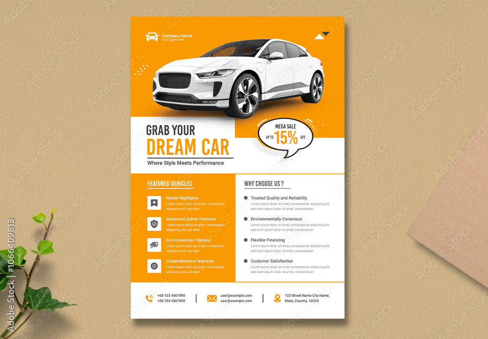 Car Dealer Flyer Layout Stock Template | Adobe Stock