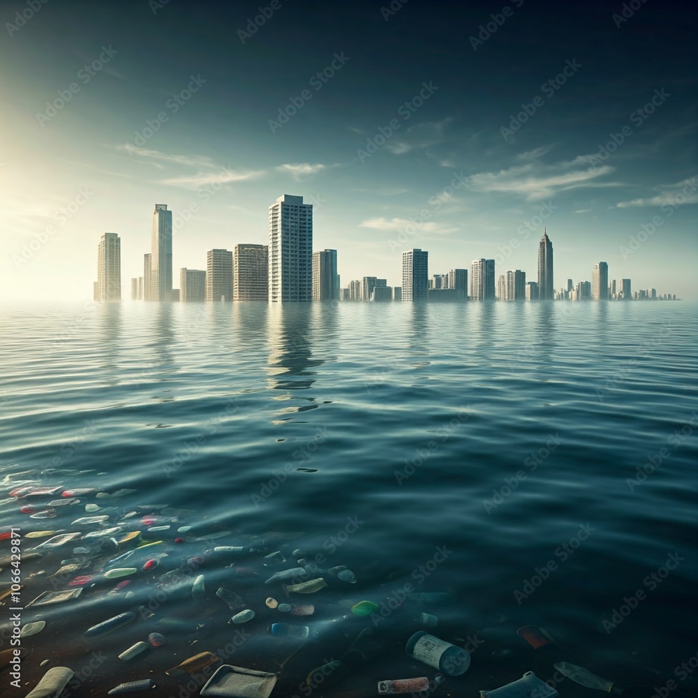 A flooded coastal, ., sea level rise, climate change, coastal erosion ...