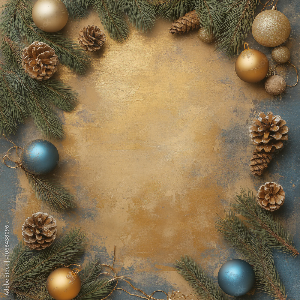Golden Twilight Border: A Warm Christmas Frame with Rich Gold ...