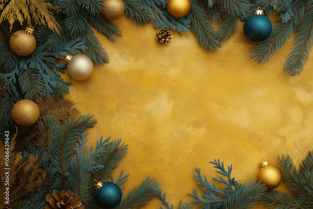 Golden Twilight Border: A Warm Christmas Frame with Rich Gold ...