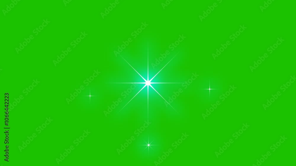 Twinkling star motion graphics with green screen background. Starburst ...