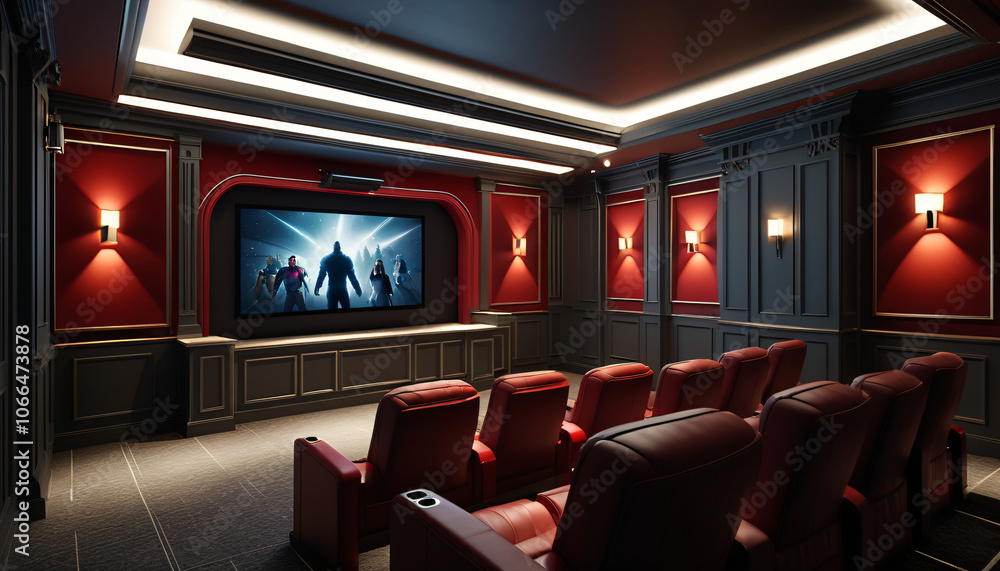 Highly detailed interior design visualization of home cinemas using ...