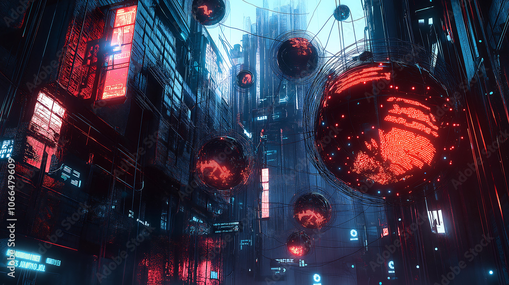 off grid mesh network symbology solar powered relay nodes ina cyberpunk ...