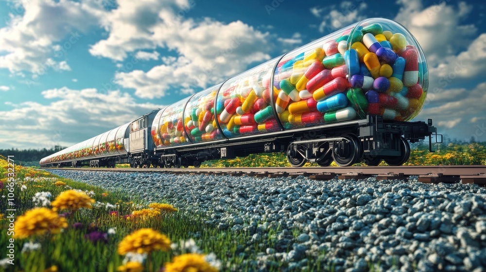 Discover how a train full of colorful capsules transforms the landscape ...