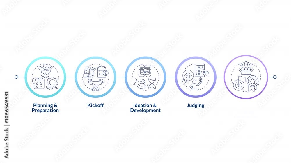 Event organization infographic infographic circles animation. Judging ...
