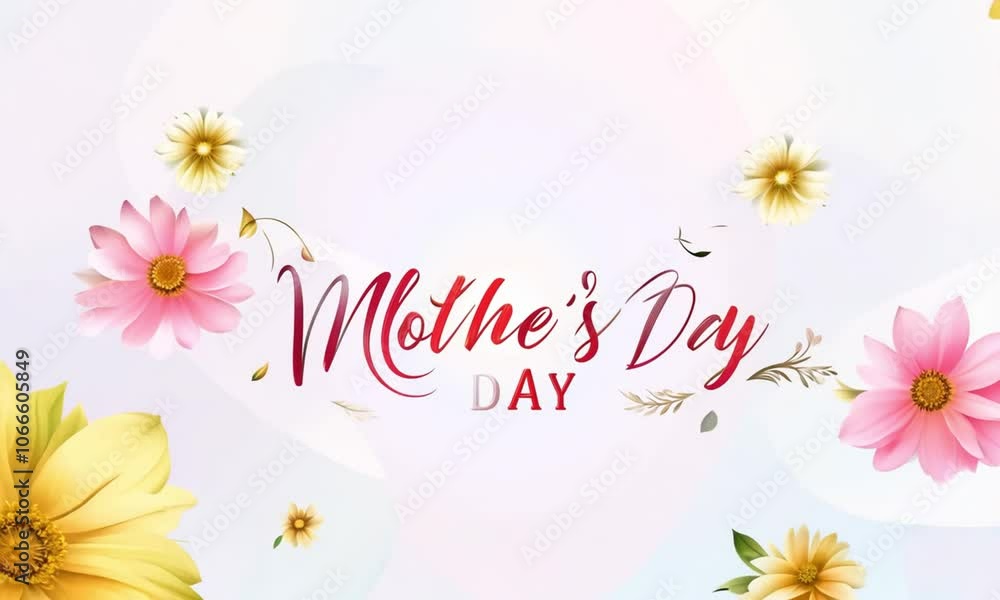 An enchanting animated card says "Happy Mother's Day," surrounded by blooming flowers that ...