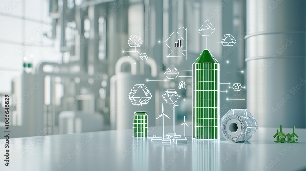 An architect s desk with a blueprint that includes net zero carbon ...