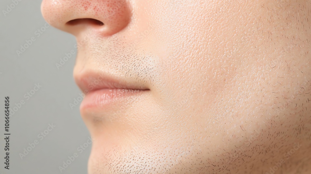 Person with red, blotchy skin caused by sun exposure, showing early ...