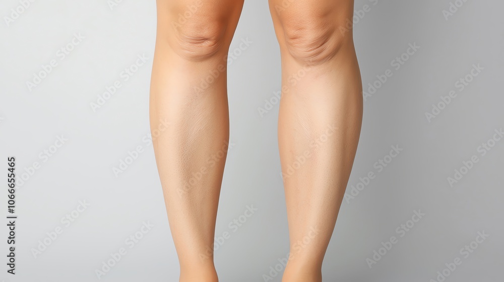 Person with visible varicose veins on the legs, showing swollen ...