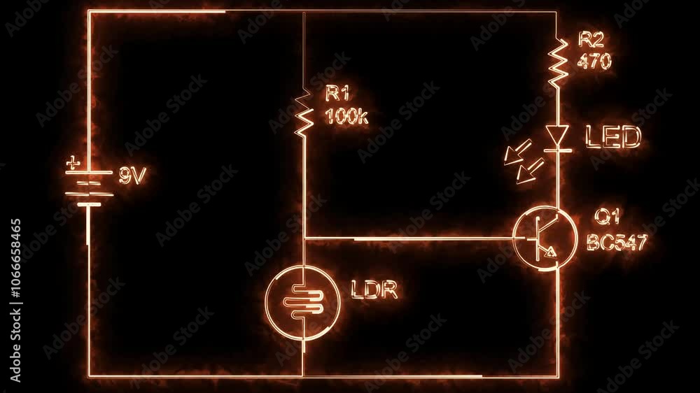 Neon Transistor npn schematic use for switch electronic with LED symbol ...