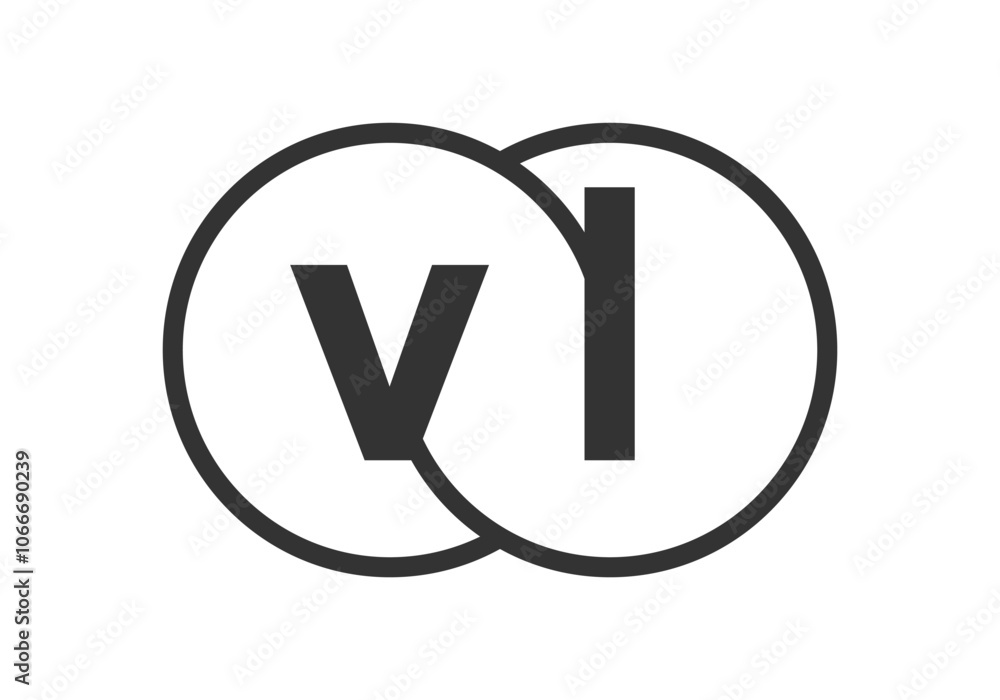 VL business company emblem with outline rounds and letters v l. Logo ...