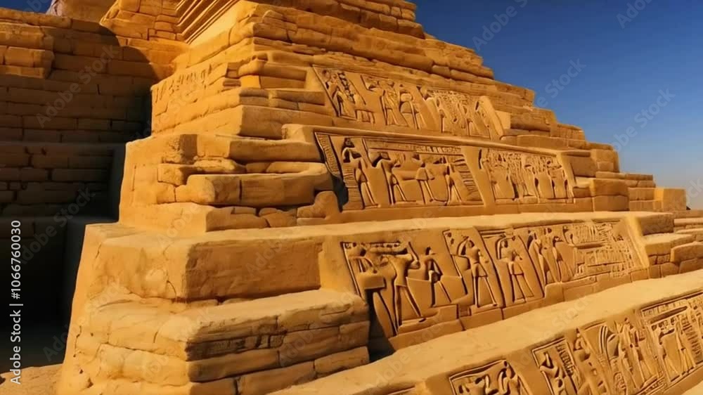 Pyramid with symbols of ancient Egyptian gods and goddesses. Stock ...