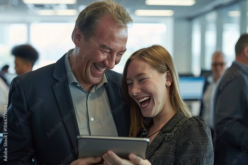 Rack focus shot where the focus shifts from a busy office environment ...