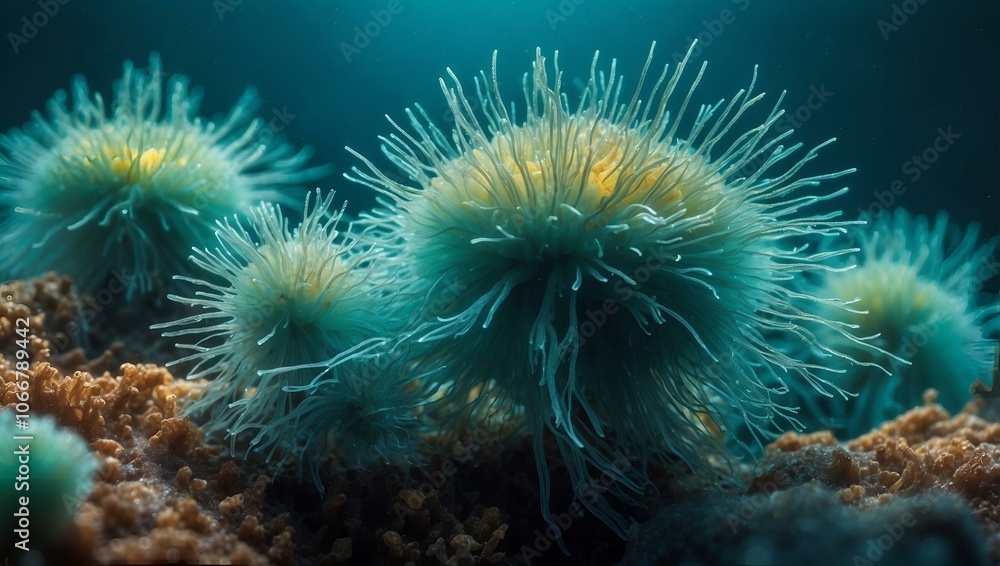 Microscopic plankton featuring intricate structures and vibrant colors ...