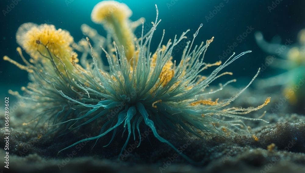 Microscopic plankton featuring intricate structures and vibrant colors ...