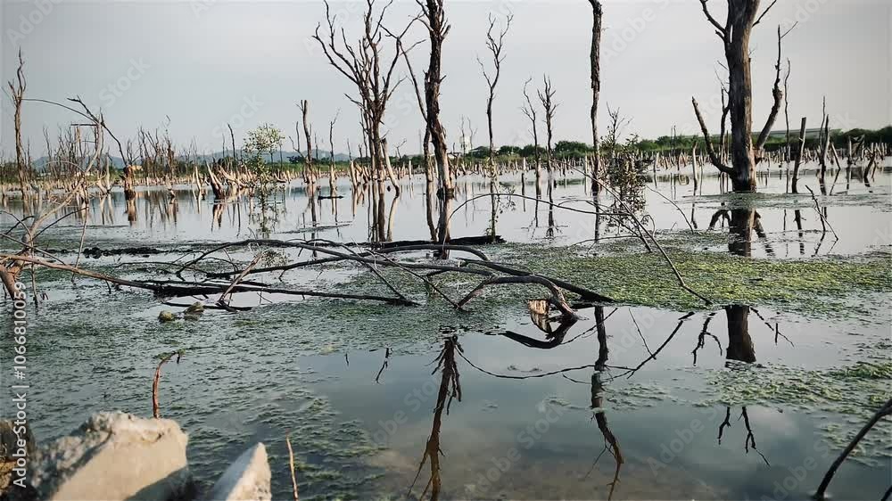 Destroyed mangrove forest scenery, Mangrove forests are destroyed and ...