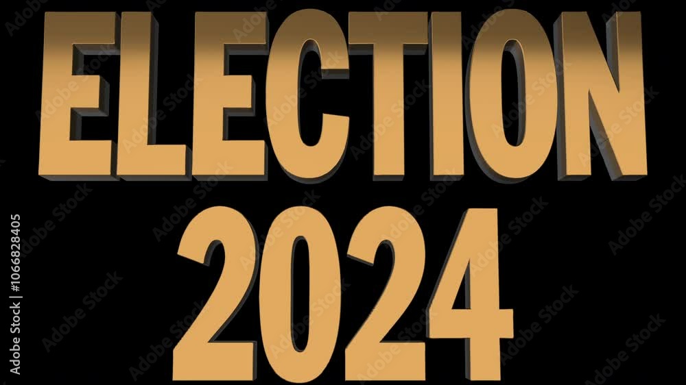 Election 2024 3d text animation on black background. 4K 素材庫影片 | Adobe Stock