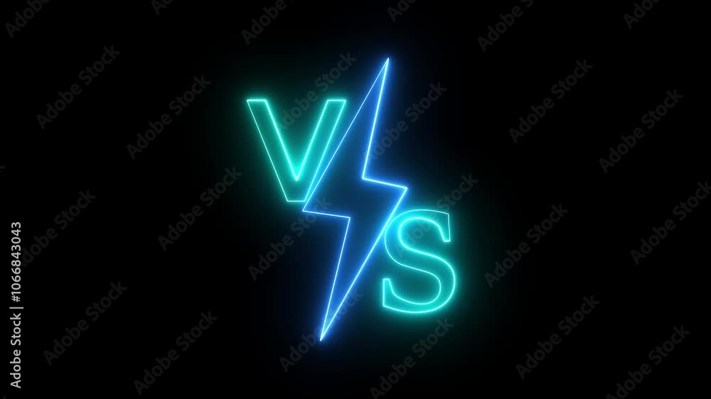 VS versus bars neon glowing animated.Vs text Animation. VS versus bars ...